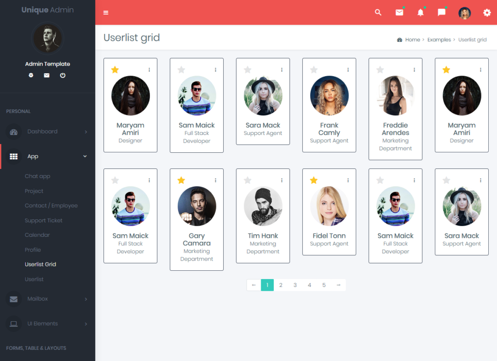 UniqueDark Sidebar- Responsive Bootstrap Admin Template