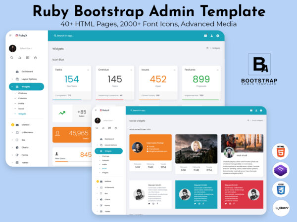 Ruby-Bootstrap-Admin-Template - Bootstrap Admin Template
