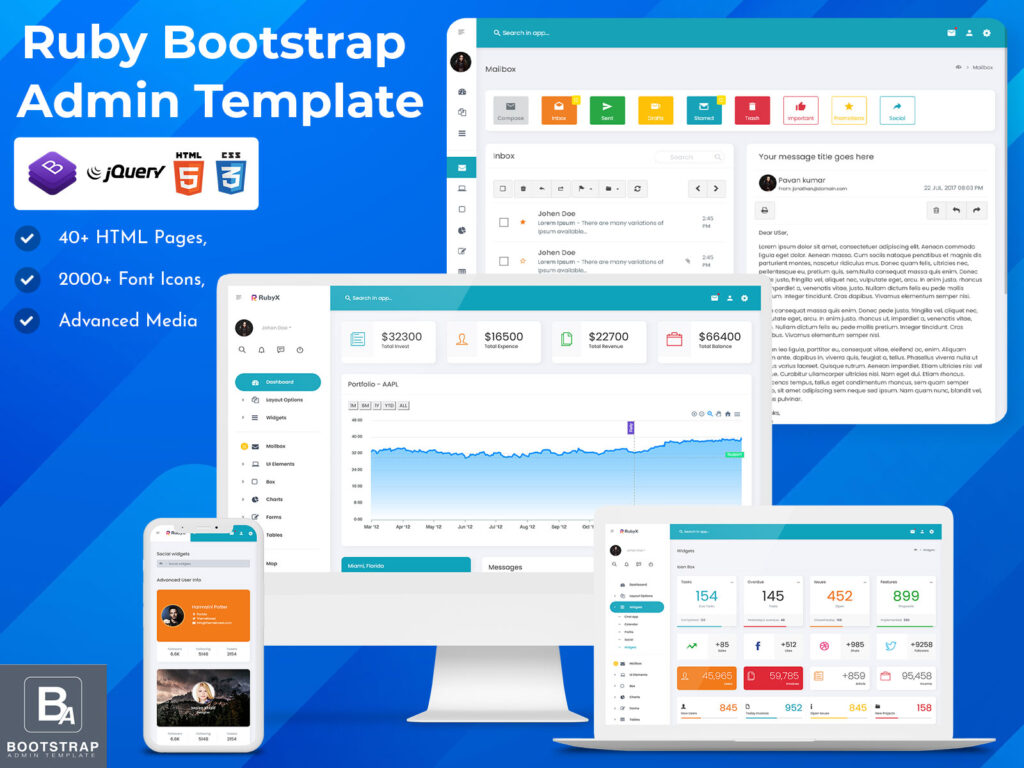 Ruby-Bootstrap-Admin-Template - Bootstrap Admin Template