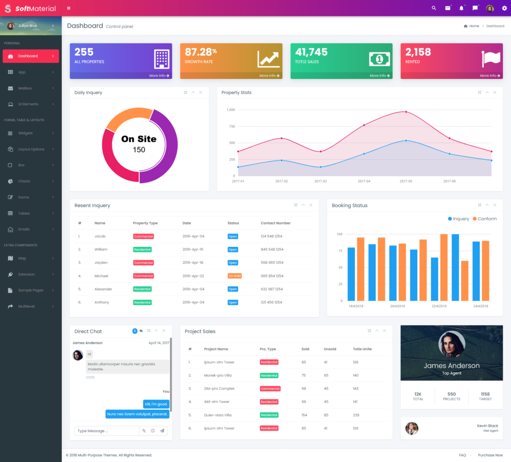 Explore the Versatility of Soft Material Bootstrap Admin Dashboard