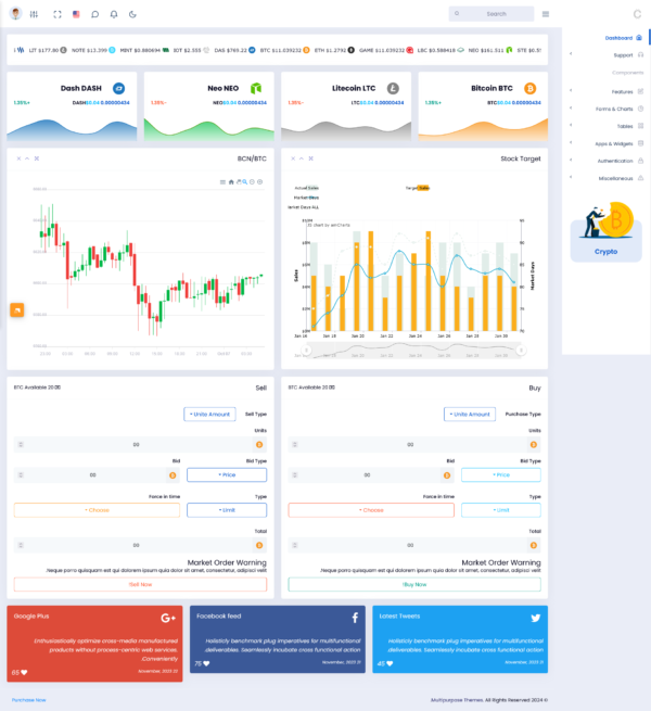 crypto - light rtl dash - Bootstrap Admin Template