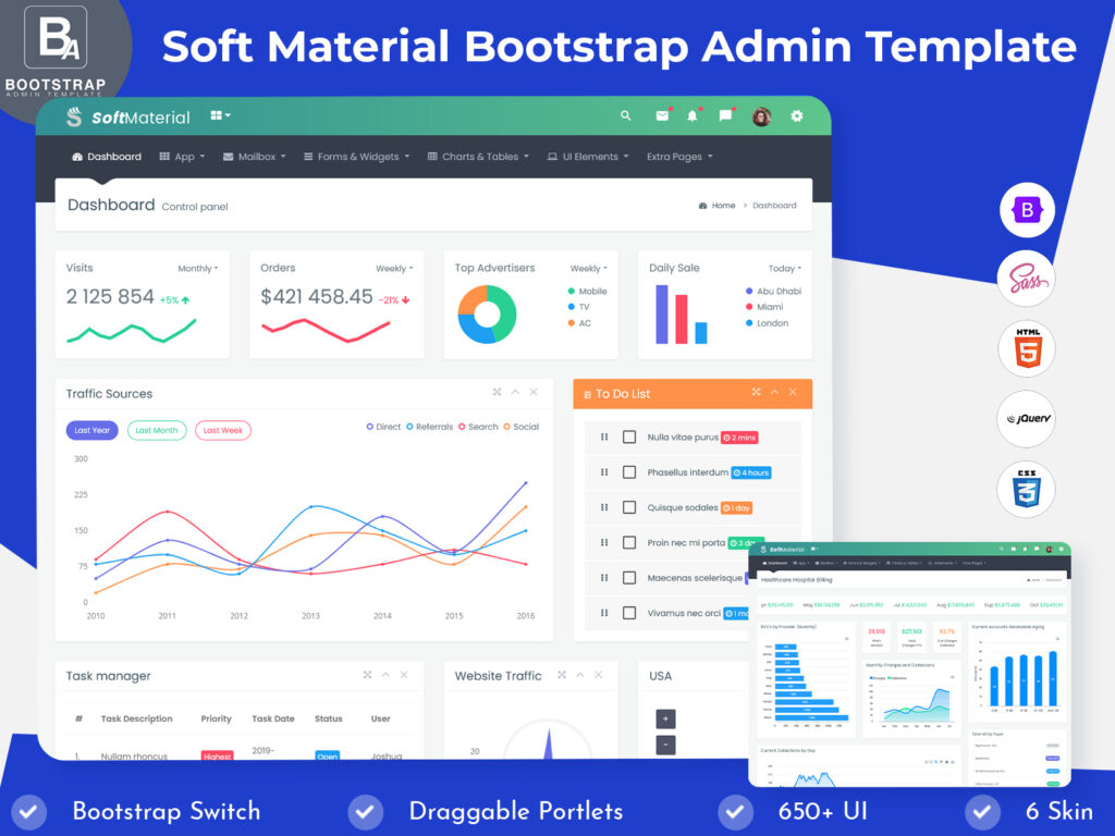 Soft Material Bootstrap Admin Template - Bootstrap Admin Template